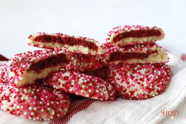 Red Velvet Surprise Inside Cookies - One Hot Oven