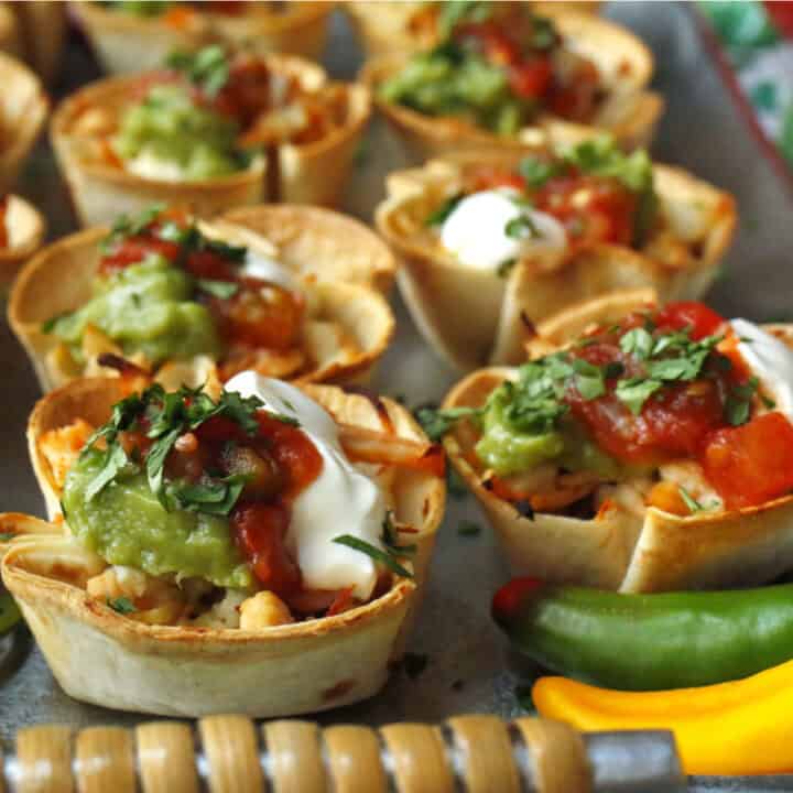 Mini Chicken Taco Cups - One Hot Oven®