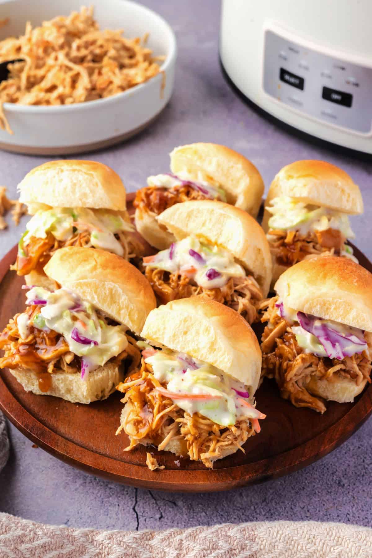 Lip-Smackin' Crockpot BBQ Chicken Sliders - One Hot Oven
