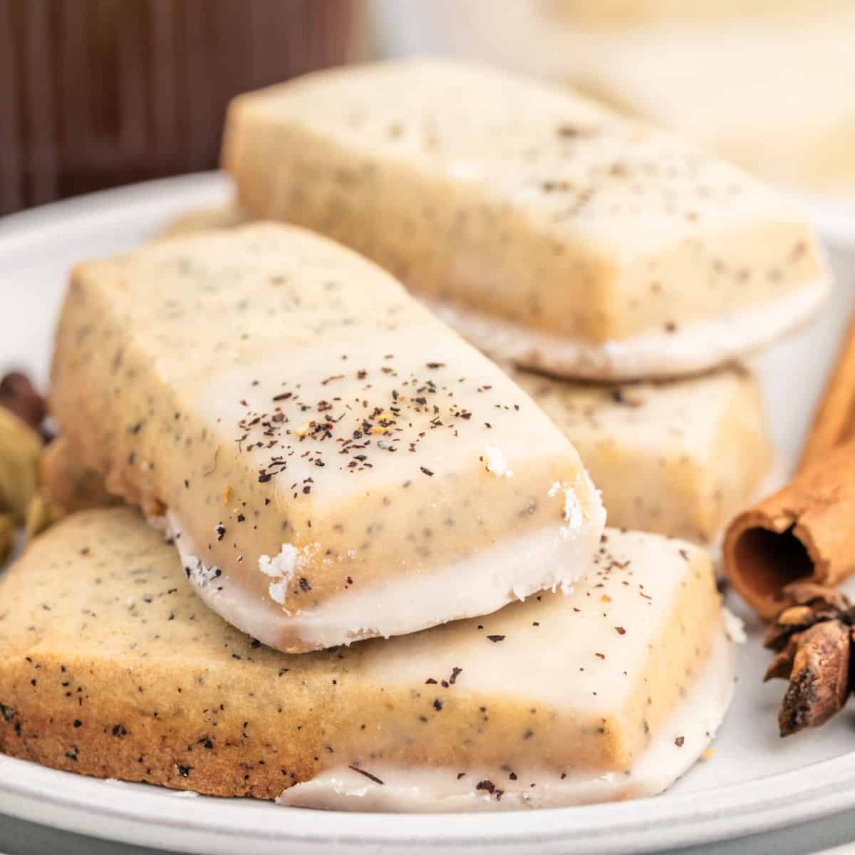 Easy Chai Shortbread Cookies with Chai Icing - One Hot Oven®