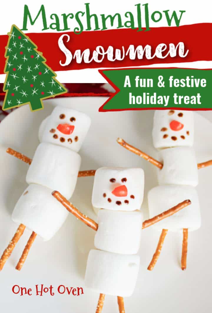 Marshmallow Snowmen For Hot Chocolate - One Hot Oven®